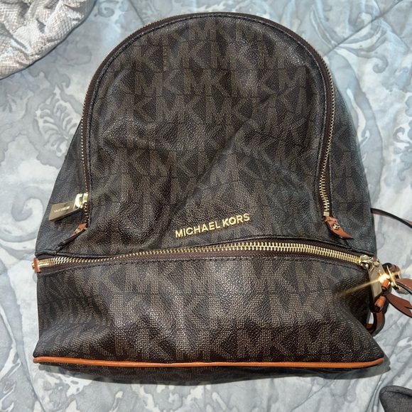 Michael Kors | Bags | Michael Michael Kors Rhea Backpack In Coated ...